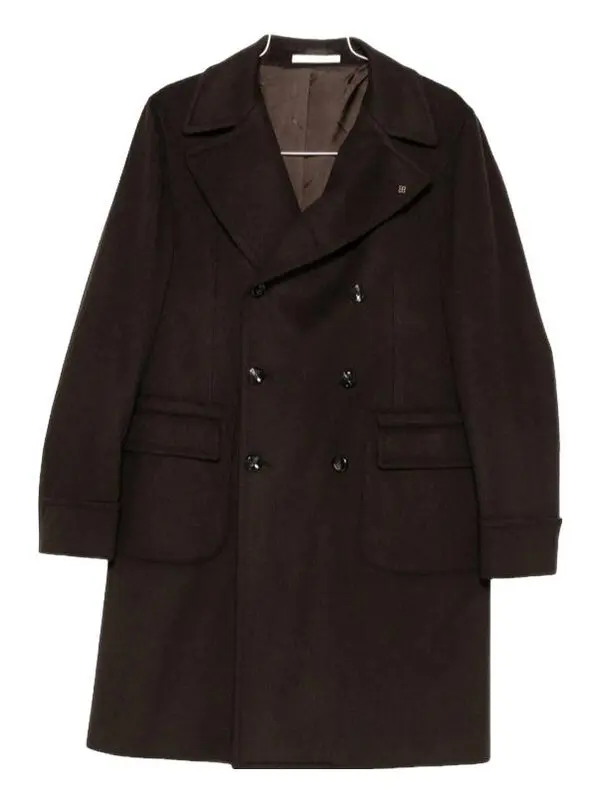 Tagliatore Long-sleeved Double-breasted Coat - Black