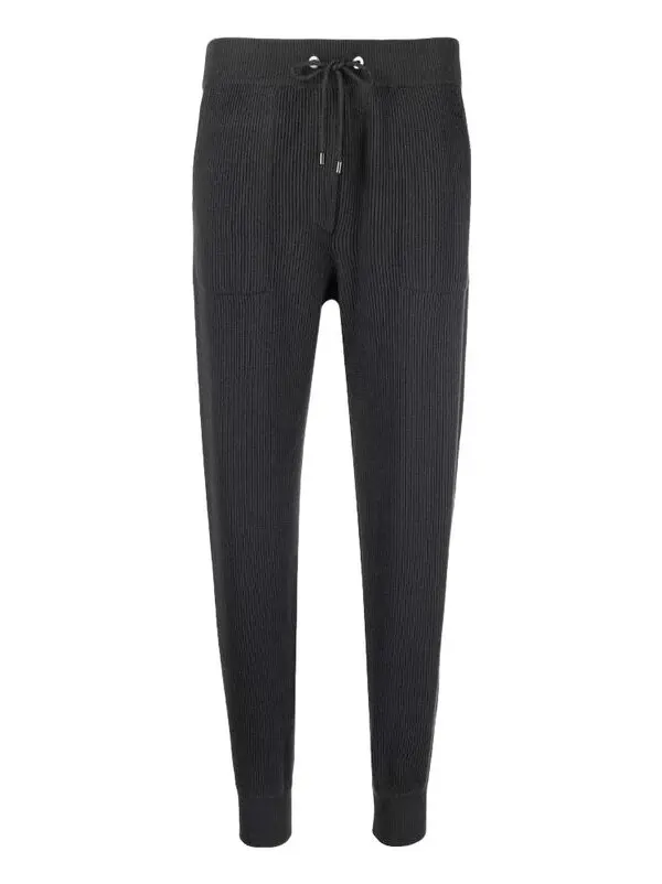 Brunello Cucinelli Ribbed-knit Drawstring Joggers - Black