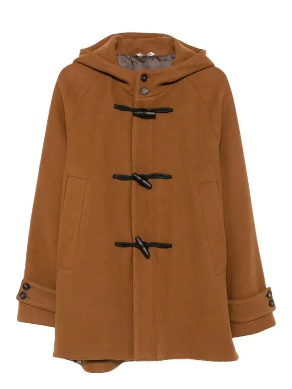 Tagliatore Hooded Long-sleeved Coat With Toggle Fastening - Brown