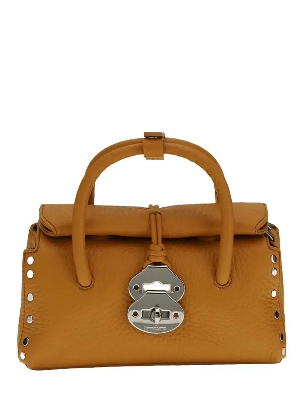 ZANELLATO Baby Dotta Studded Tote Bag With Turn-lock Clasp - Brown