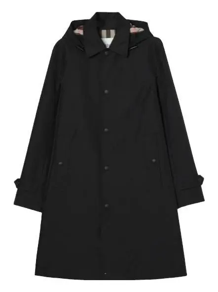 Burberry Long-sleeved Hooded Coat - Black