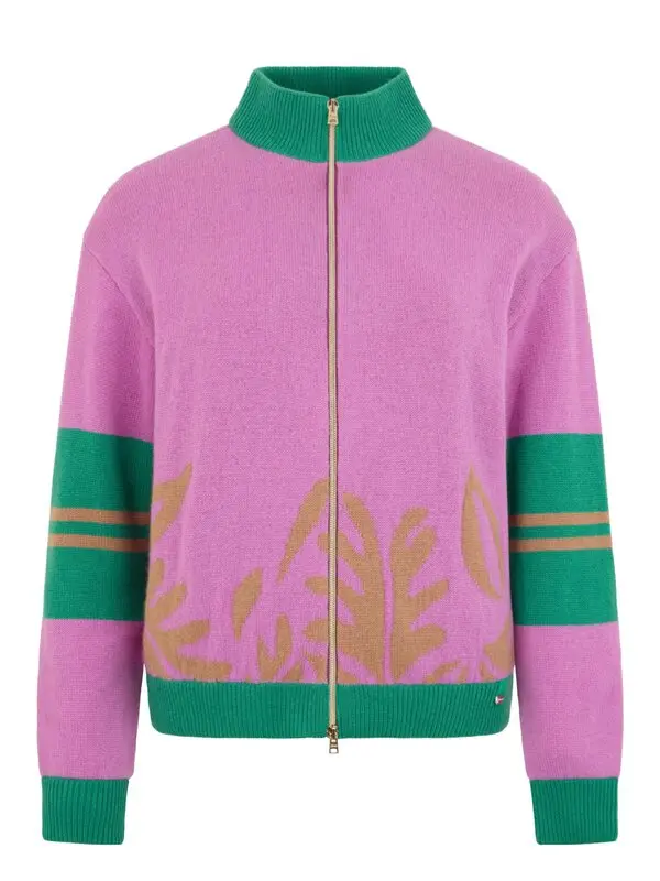 Herno Zip Floral-pattern Cardigan - Purple