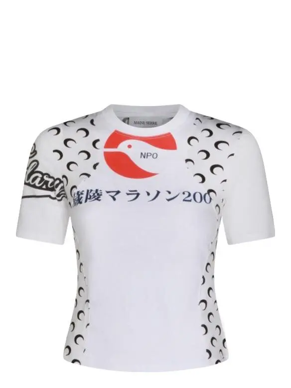 MARINE SERRE Graphic Print T-shirt - White