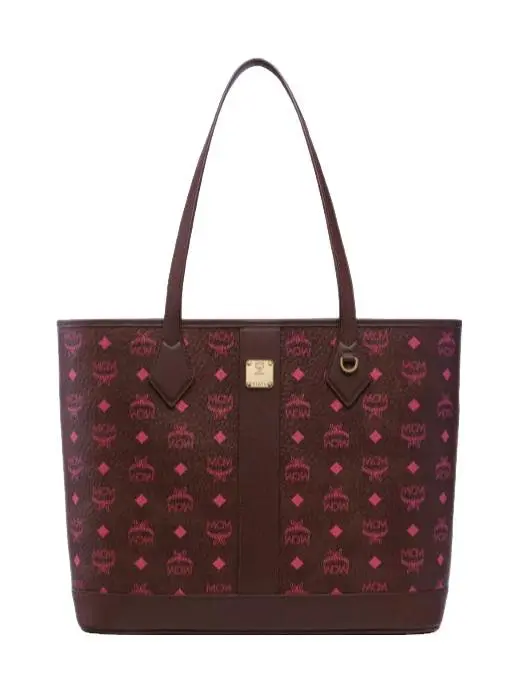 Mcm Liz Shopper In Visetos Monogram - Cinnamon