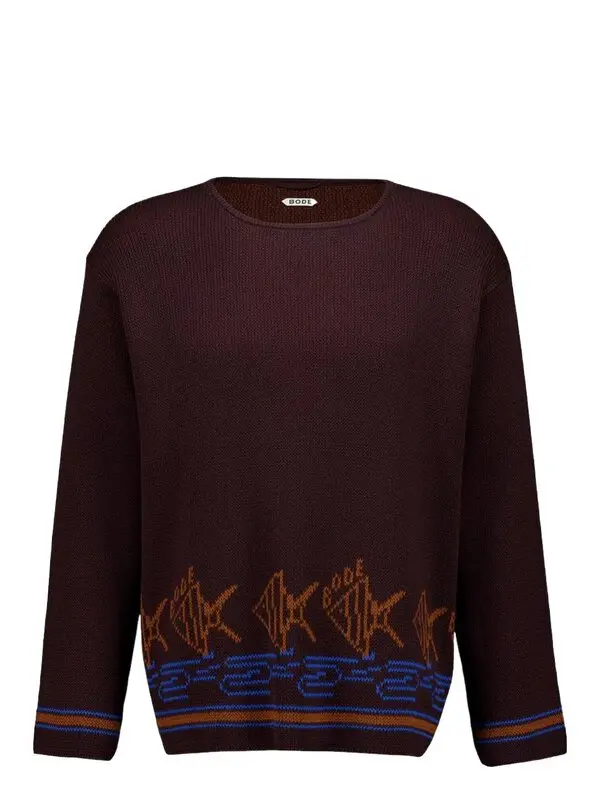 BODE Fish School Crew Neck Sweater - Black