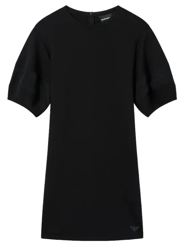 Emporio Armani Stretch Double Jersey Dress With Rayon Insert - Black