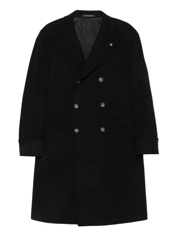 Tagliatore Double-breasted Long-sleeved Coat - Black