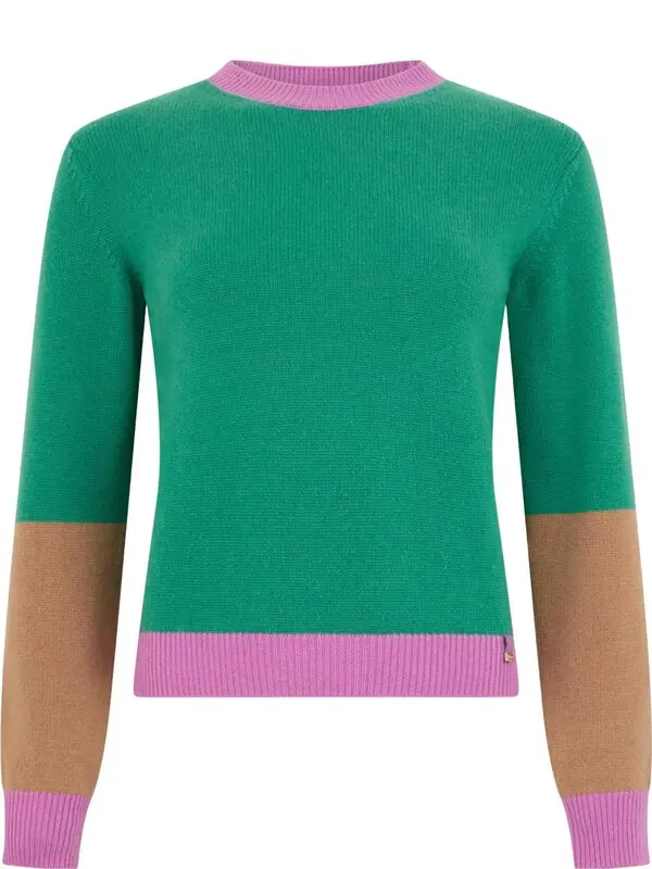 Herno Colorblock Knitted Sweater - Green