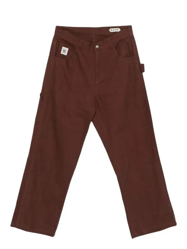 BODE Straight Leg Belted Casual Pants - Red