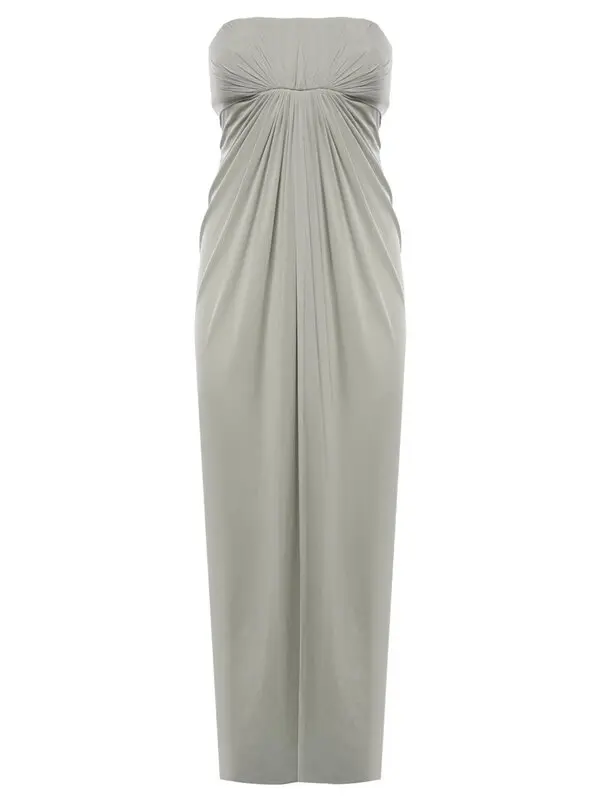Alberta Ferretti Strapless Pleated Tube Dress - Ice-blue