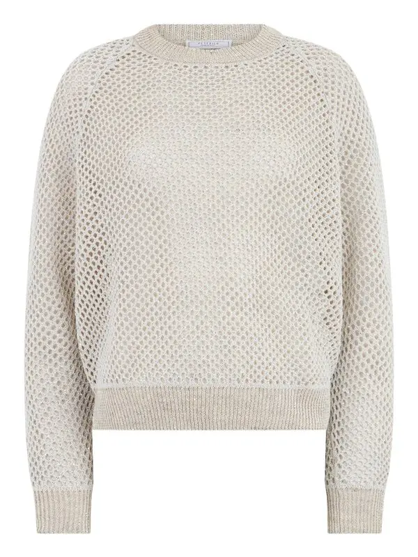 Peserico Perforated Crew Neck Knitted Sweater - White