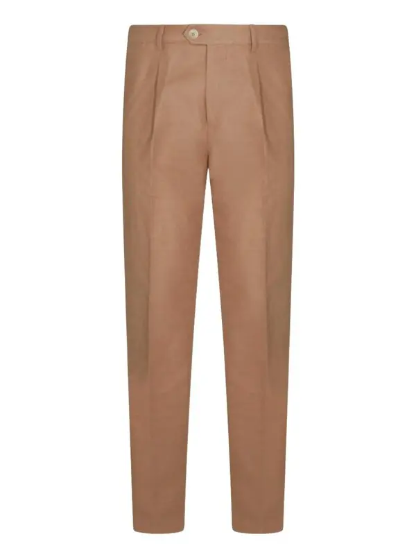 Brunello Cucinelli Turn-up Hem Slim Fit Trousers - Caramel Color