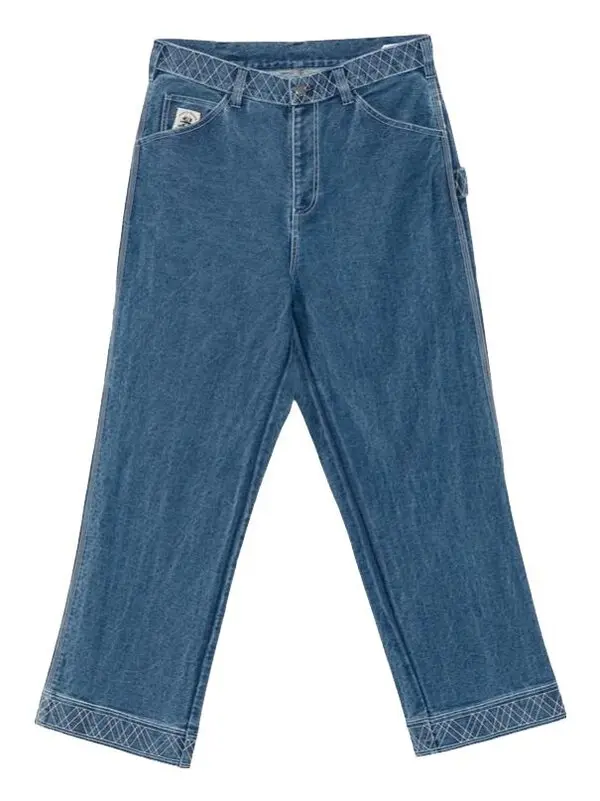 BODE Belt Loop Jeans With Diamond Contrast Stitching - Blue