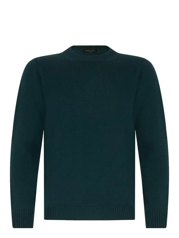 ROBERTO COLLINA Ribbed Crew Neck Knitted Sweater - Black