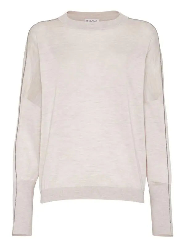 Brunello Cucinelli Crew Neck Knit Pullover - Oyster Color