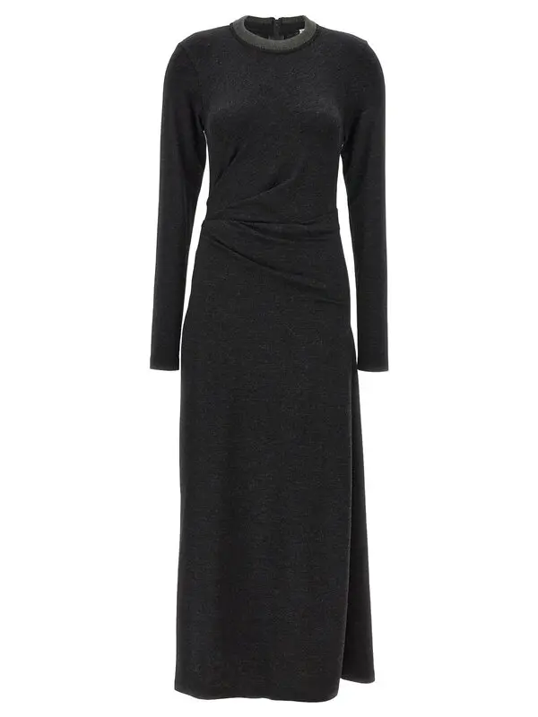 Brunello Cucinelli Monile Detailed Maxi Dress - Grey