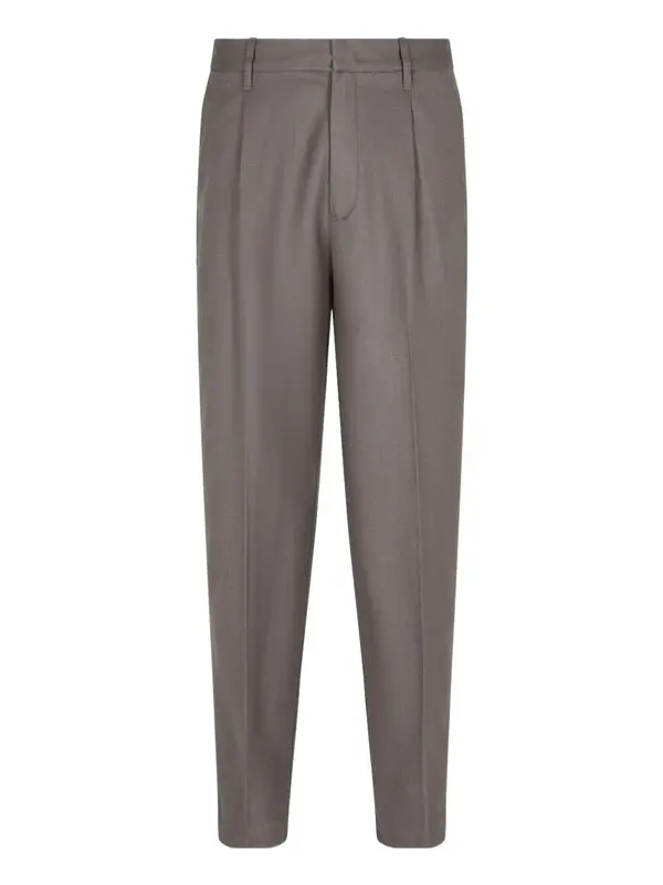 Emporio Armani Stretch-twill Trousers - Gray