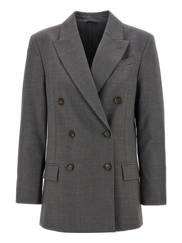 Brunello Cucinelli Double Breasted Blazer - Black