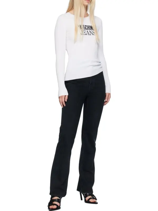 Moschino Crewneck Fine Knit Sweater - White