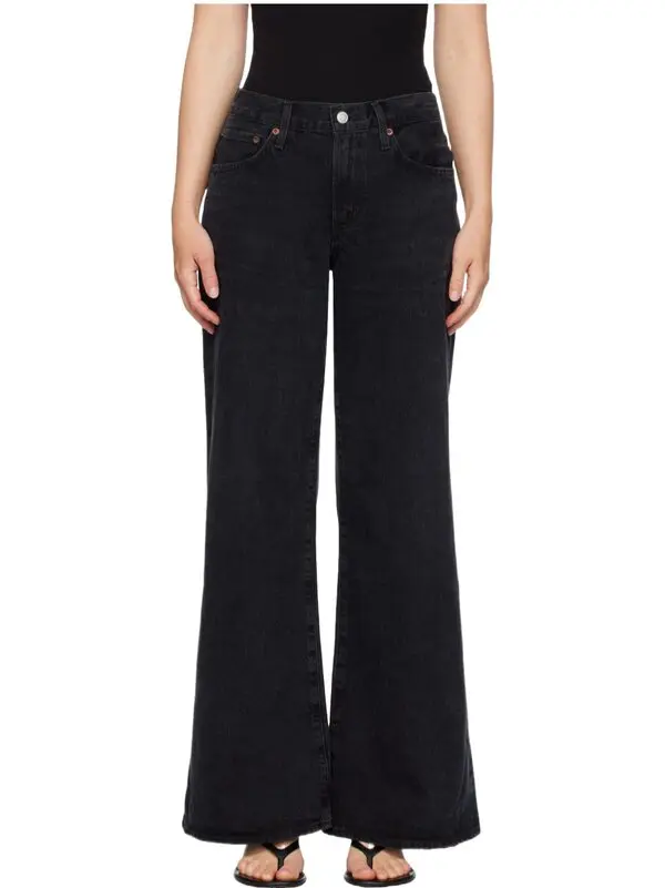 AGOLDE Five Pocket Denim Trousers - Black