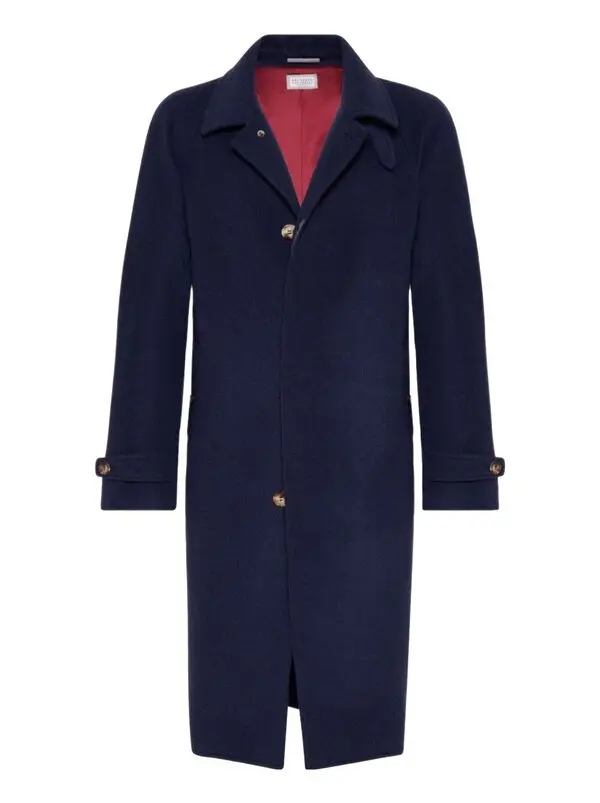 Brunello Cucinelli Single-breasted Coat With Buckle Pockets - Black
