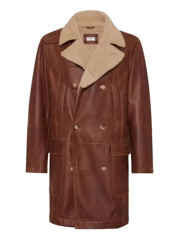 Brunello Cucinelli Double-breasted Coat - Brown