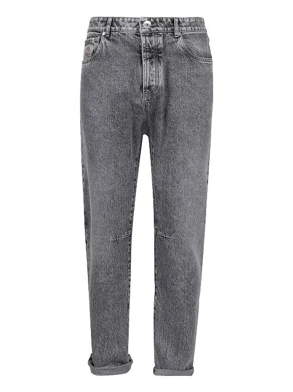 Brunello Cucinelli Stonewashed Straight-leg Jeans - Gray