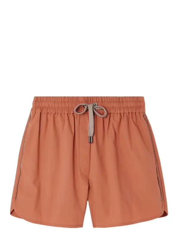 Brunello Cucinelli Embellished Drawstring Shorts - Brown