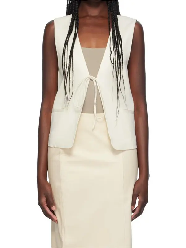 ST. AGNI Off-white Rouleau Vest - Nude