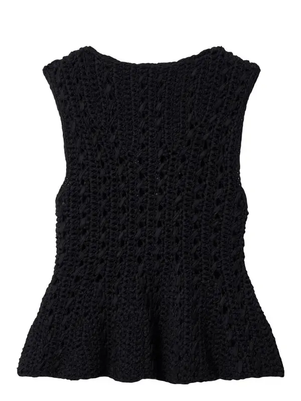 Khaite Yuka Crocheted Top - Black
