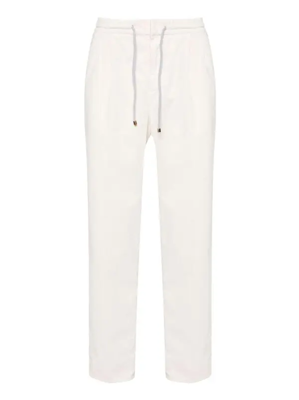 Brunello Cucinelli Drawstring Corduroy Trousers - Off White