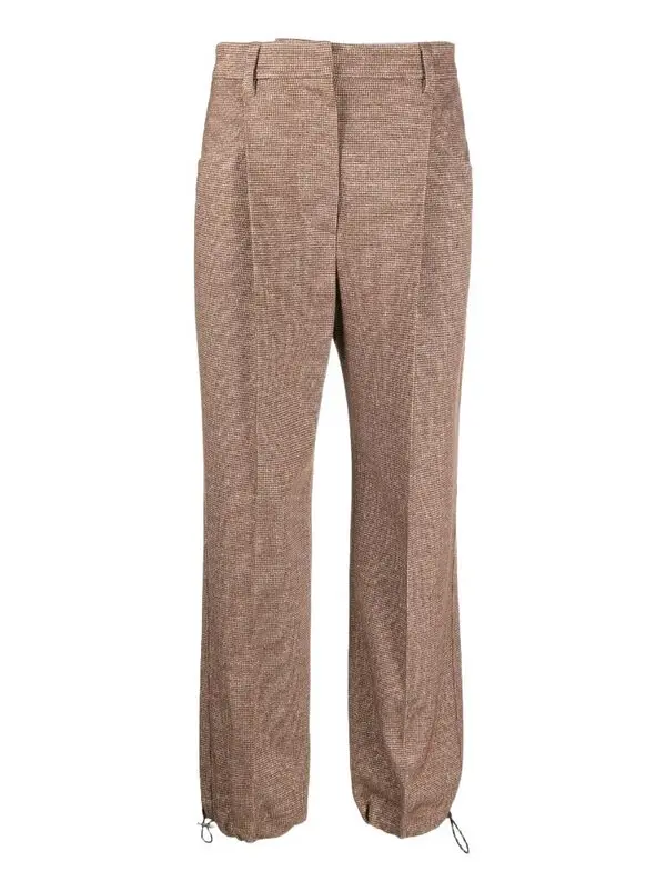 Brunello Cucinelli Tailored Trousers With Toggle Cuffs - Brown