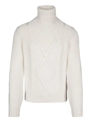 Brunello Cucinelli Roll Neck Knitted Jumper - White