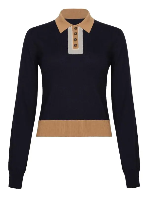 MAISON MARGIELA Color-block Buttoned Polo Shirt - Black