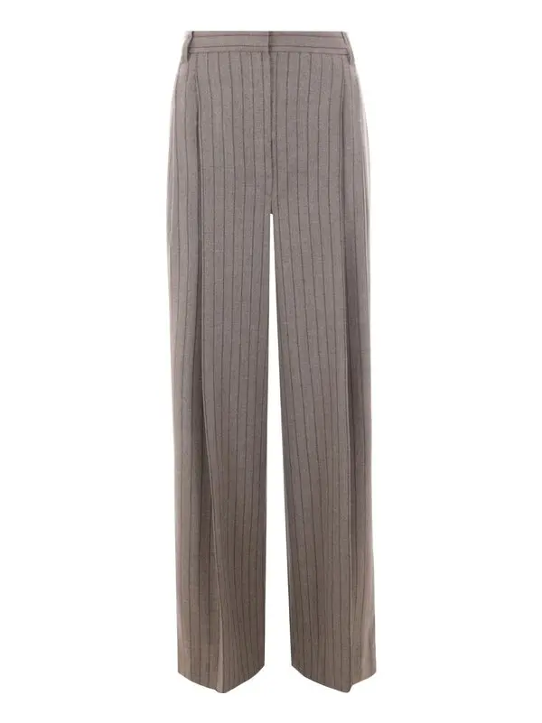 Brunello Cucinelli Pinstriped Tailored Trousers - Gray