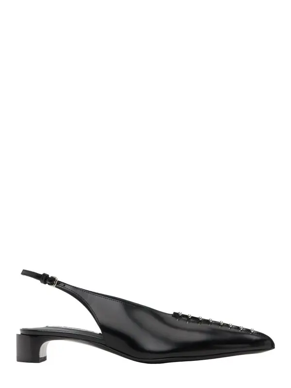 JIL SANDER Pearl-detail Slingback Pumps - Black