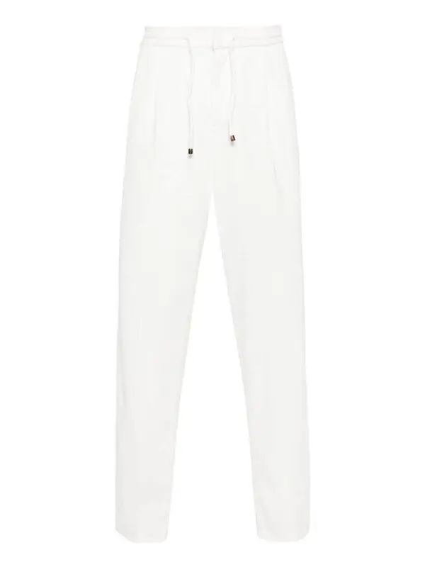 Brunello Cucinelli Corduroy Tapered Trousers - White