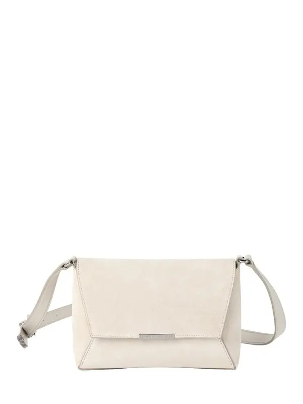 Brunello Cucinelli Envelope Crossbody Bag - Light Gray