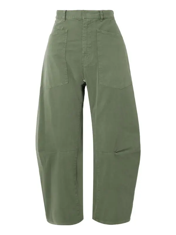NILI LOTAN Shon" Pleated Detail Track Pants - Green