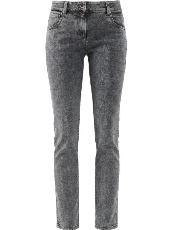 Brunello Cucinelli Five-pocket Zipper Jeans - Black