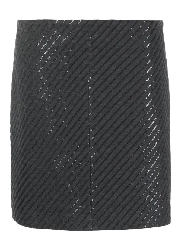 Brunello Cucinelli Sequin Embellished Quilted Mini Skirt - Black