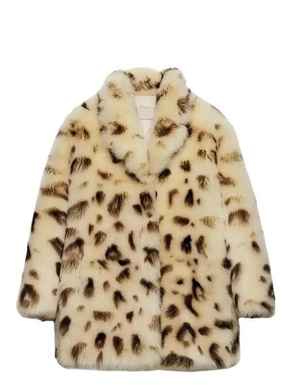 Prada Long Sleeve Fur Coat - Neutral Color