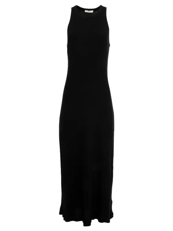 THE ROW Ribbed Knit Sleeveless Maxi Dress - Black