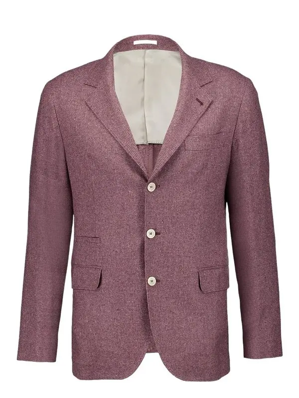 Brunello Cucinelli Single-breasted Puppytooth Blazer - Red