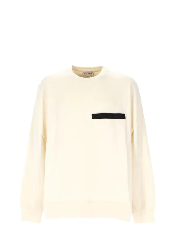 Alexander McQueen Logo Tape Crewneck Sweatshirt - Nude