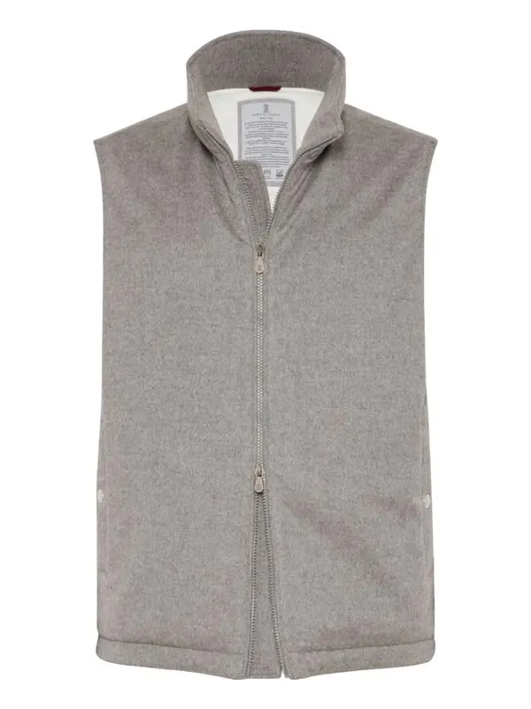 Brunello Cucinelli Zip-up Padded Vest - Grey