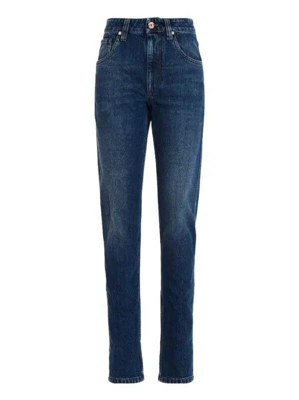 Brunello Cucinelli Logo Jeans - Blue