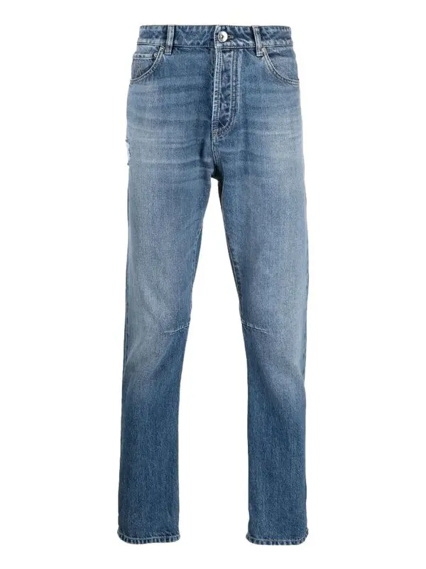 Brunello Cucinelli Mid-rise Straight-leg Jeans - Blue