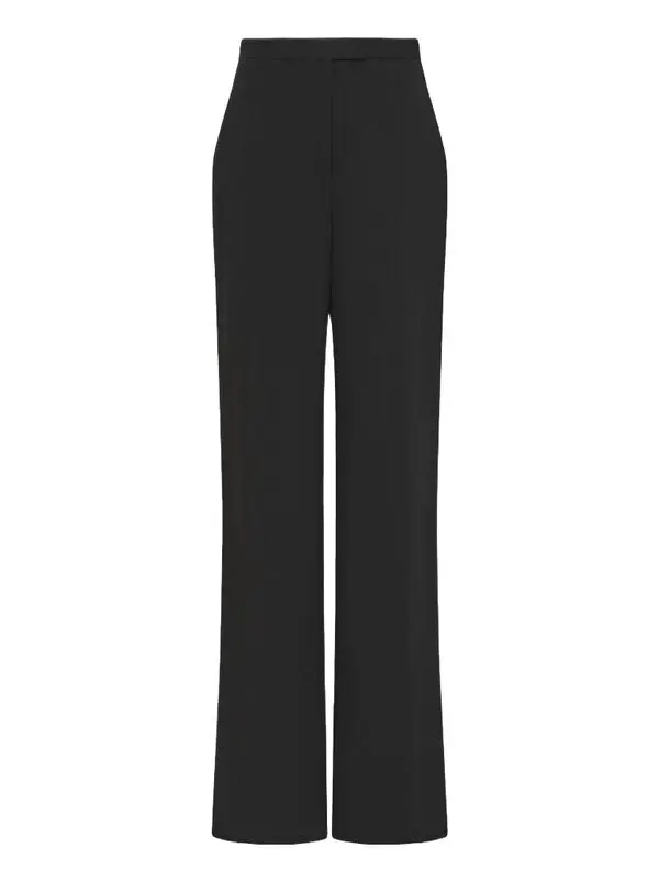 THE ROW Embossed Detail Tailored Slim Wool Silk Pants - Black