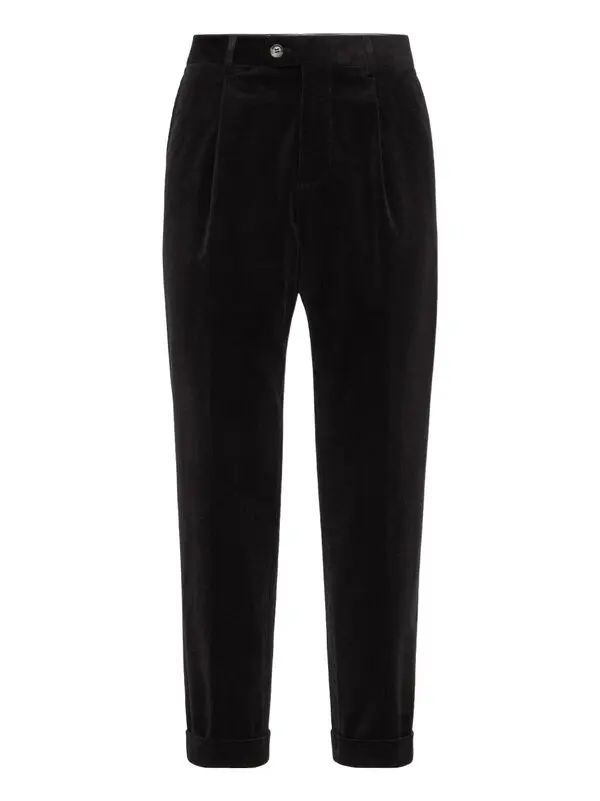 Brunello Cucinelli Tapered Corduroy Trousers - Black